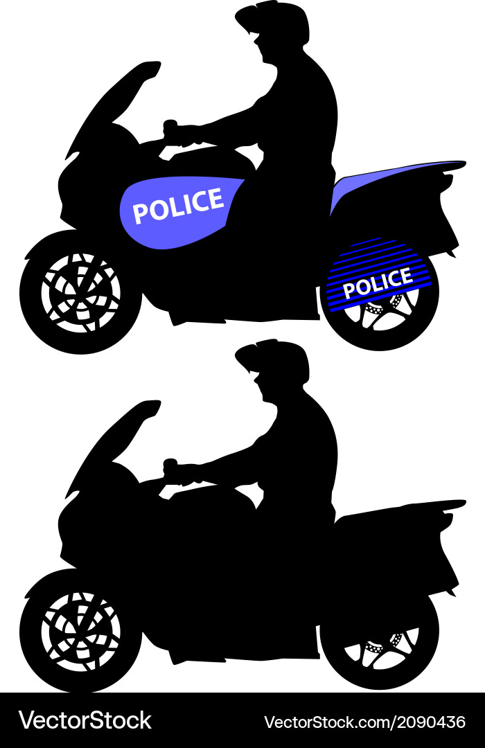Police Motorcycle Rider Royalty Free Vector Image
