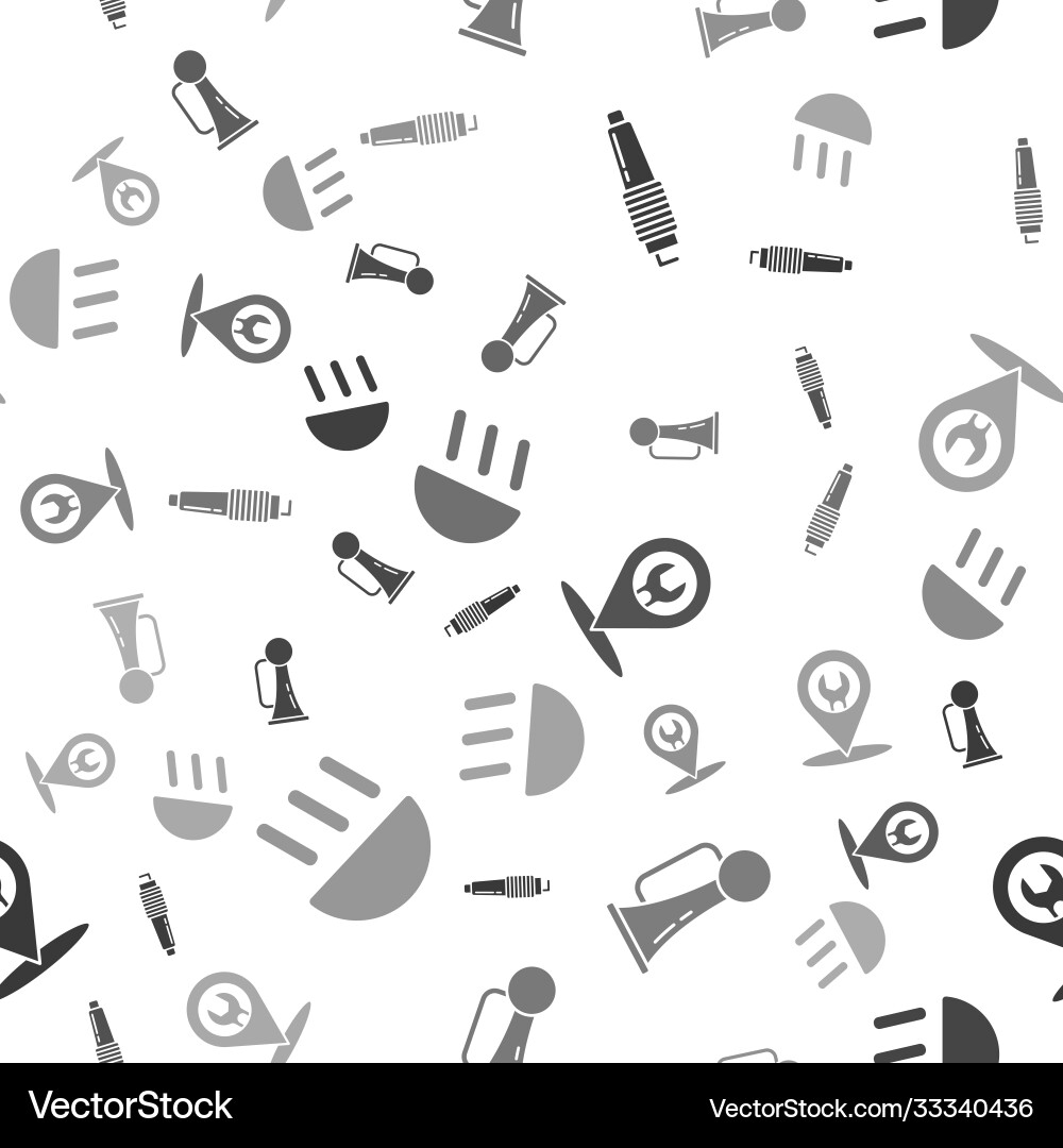 Set car spark plug signal horn on vehicle Vector Image