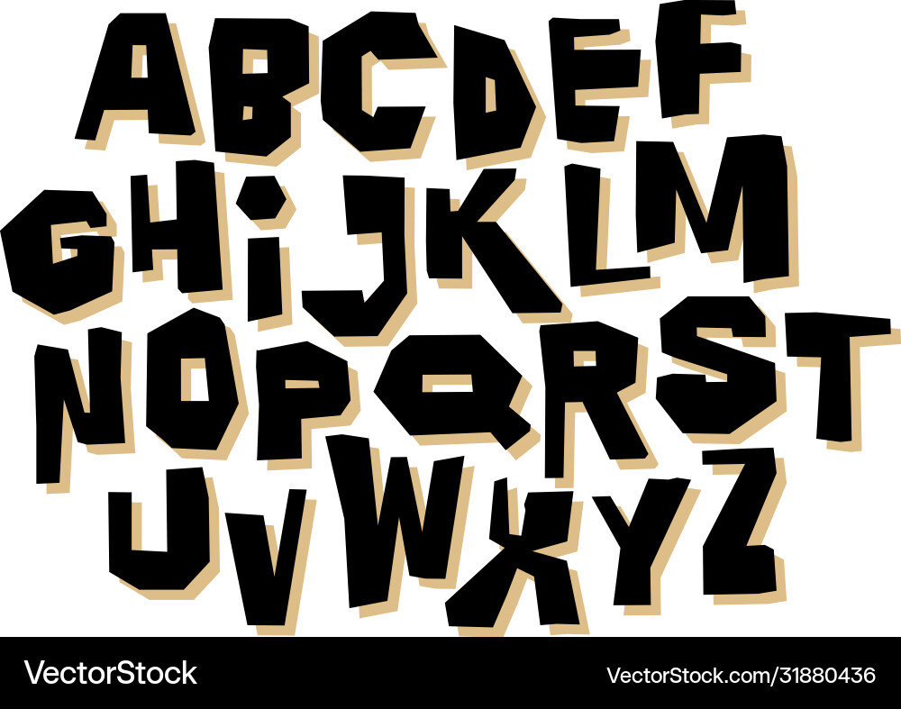 Simple hand lettering retro font on white Vector Image