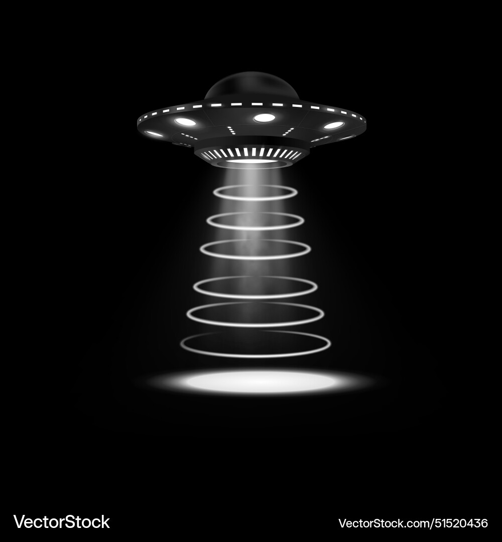 Ufo with spiral beam Royalty Free Vector Image