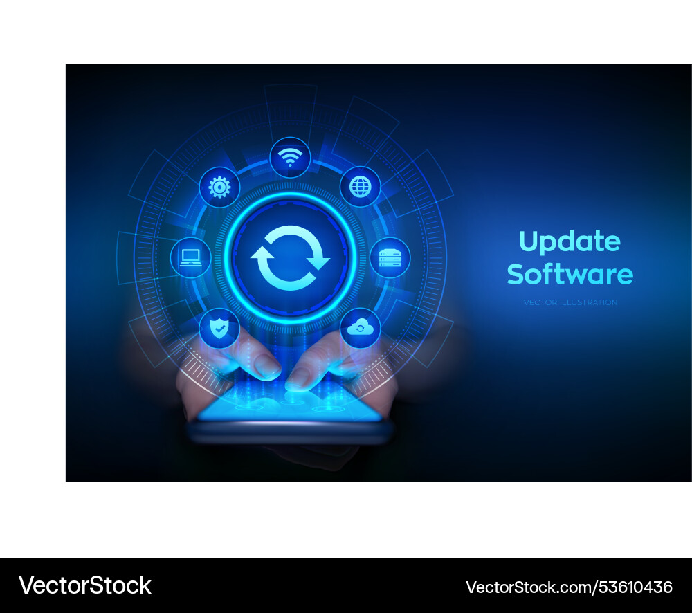 Update software upgrade software version concept Vector Image