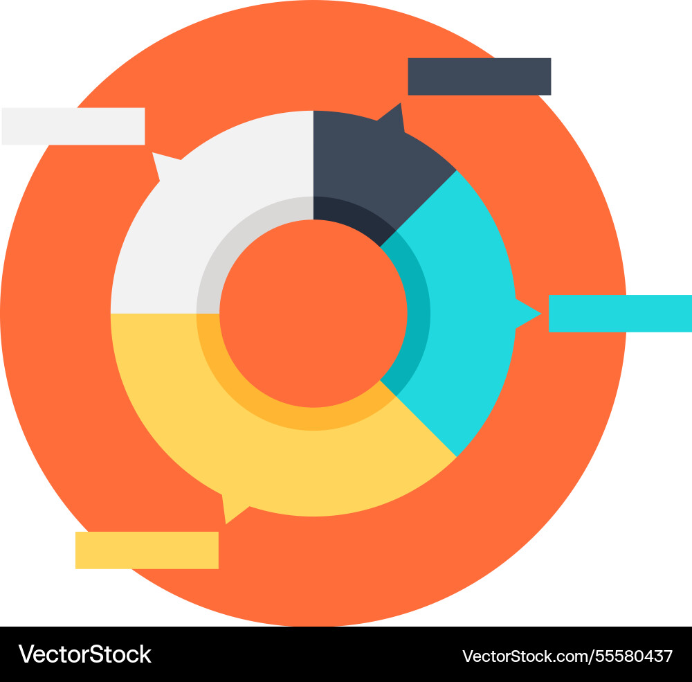 Business chart flat web icon Royalty Free Vector Image