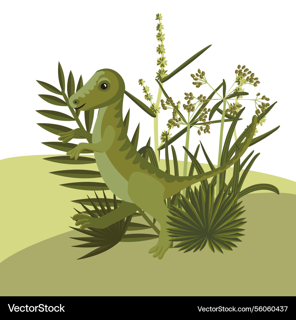 Drawing green dinosaur Royalty Free Vector Image