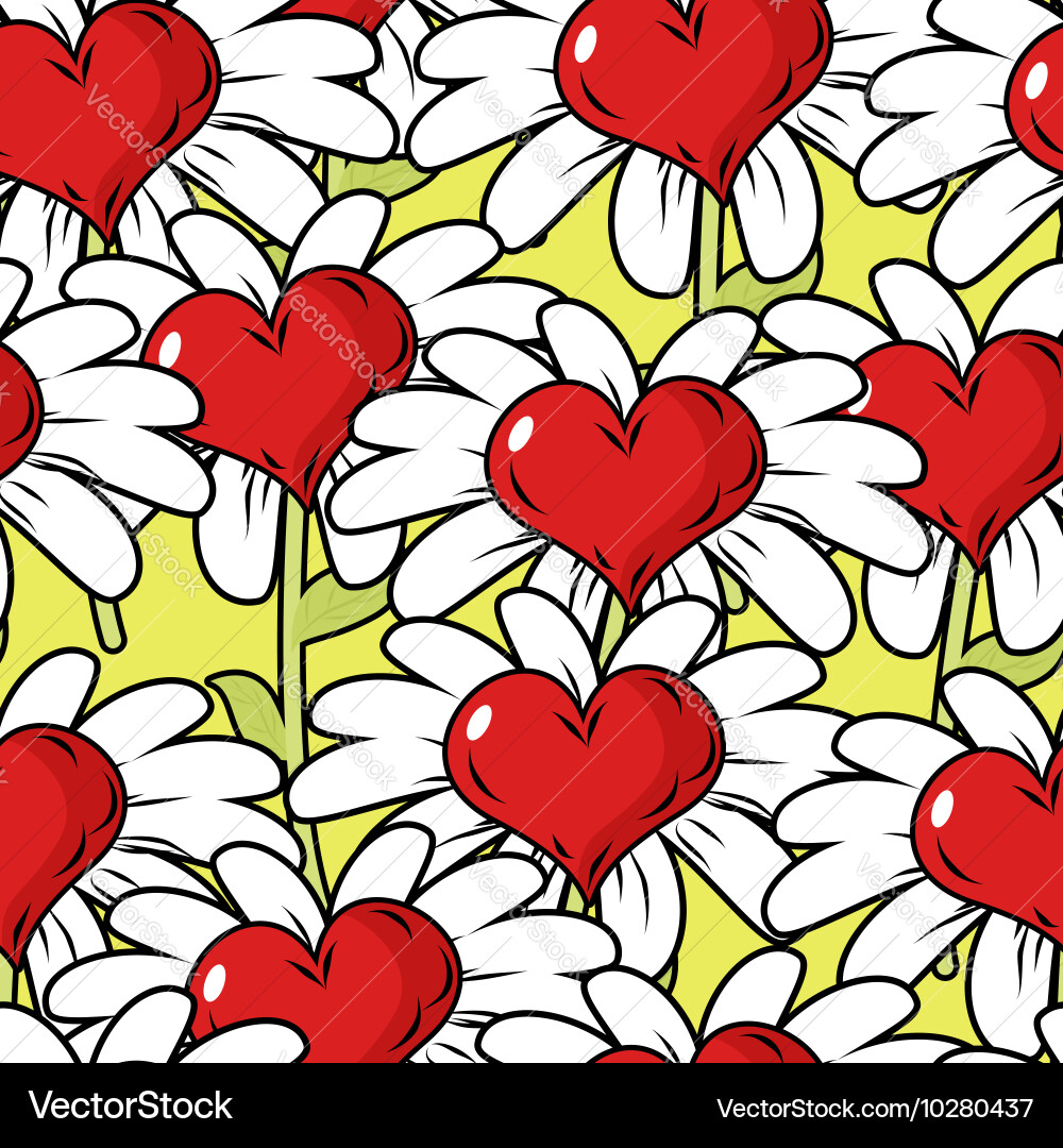 Flower of love seamless pattern meadow Royalty Free Vector