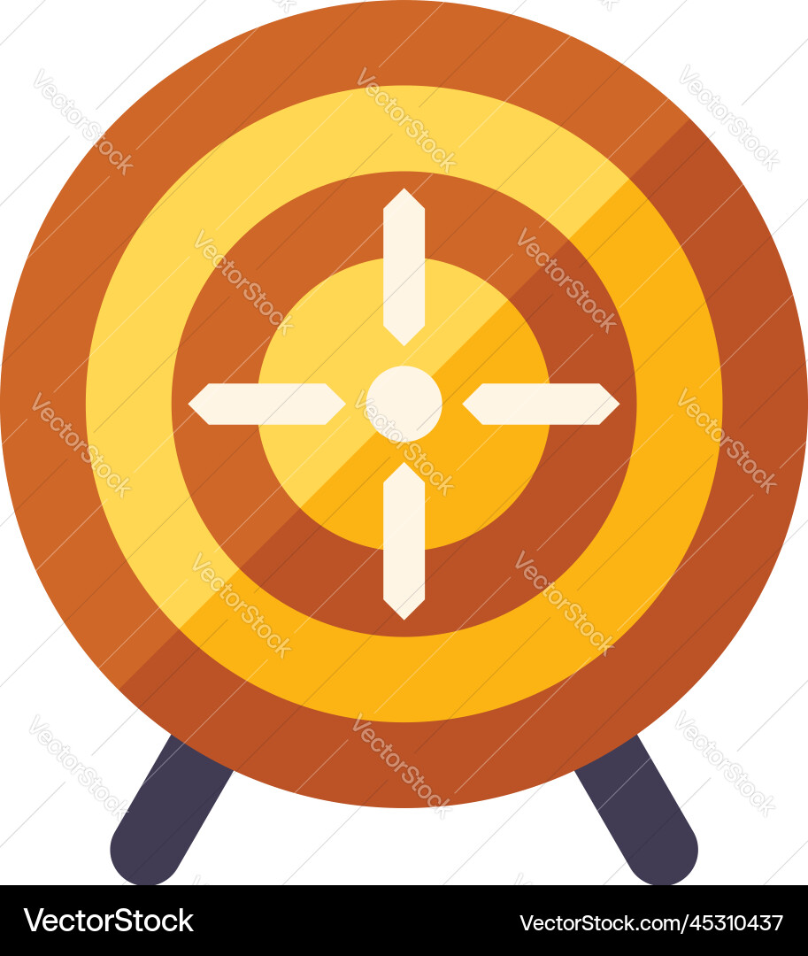 Focus target icon flat work goal Royalty Free Vector Image