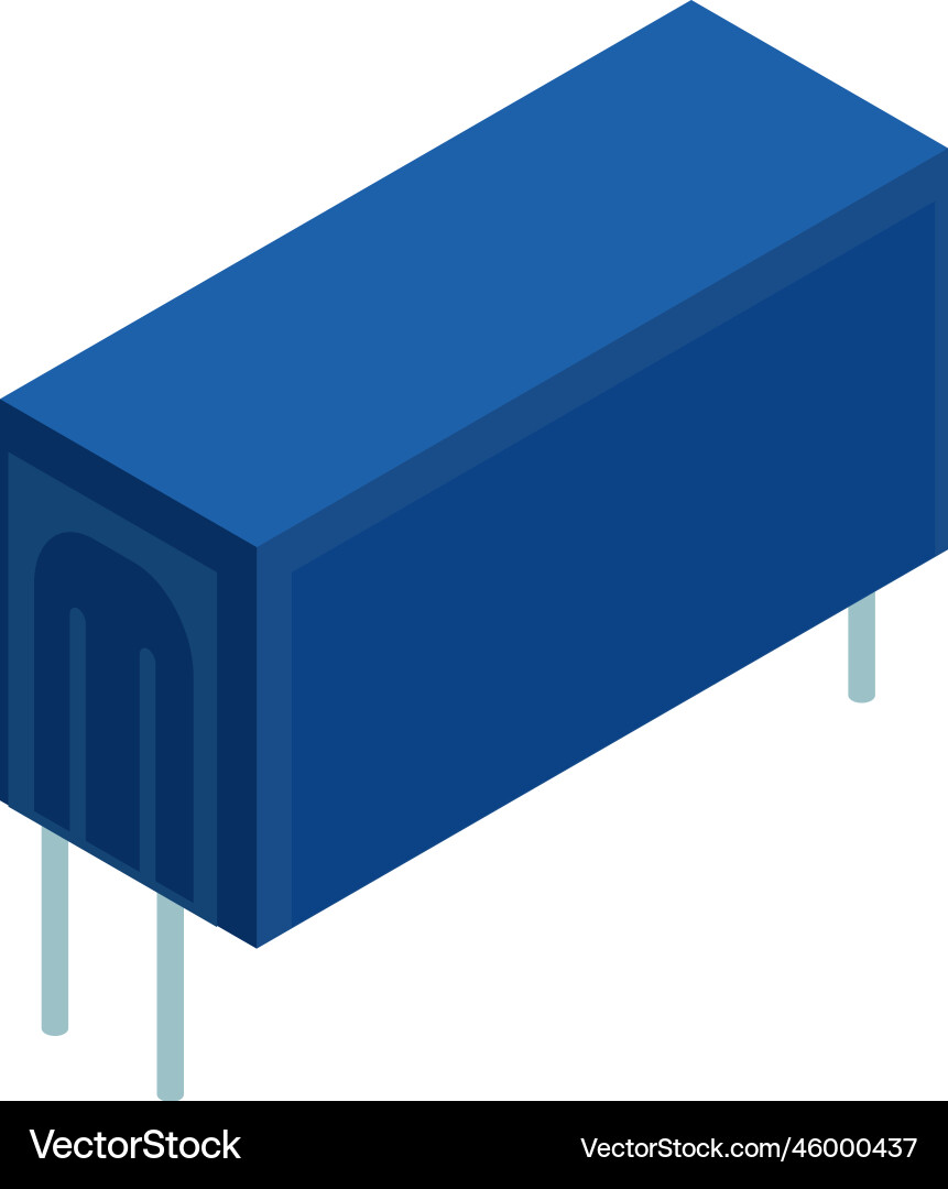 Isometric transformer semiconductor composition Vector Image