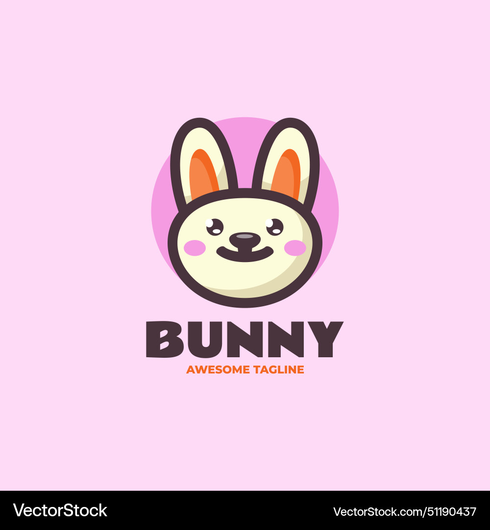 Logo bunny mascot cartoon style Royalty Free Vector Image
