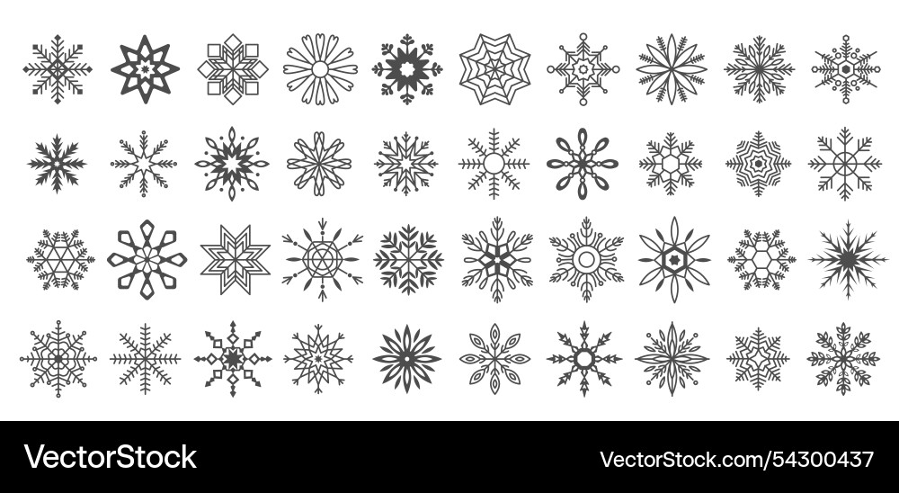 Minimal snowflake frozen water crystals black Vector Image