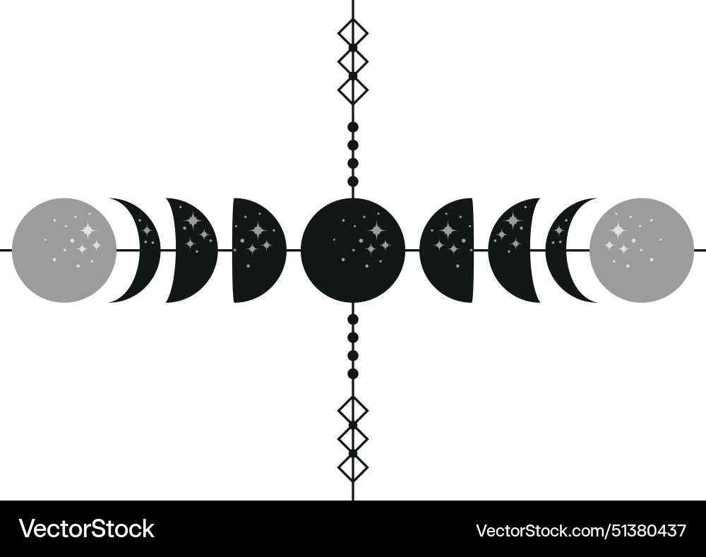 Moon phases calendar space Royalty Free Vector Image