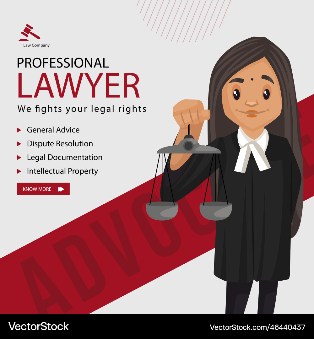 Professional lawyer banner design Royalty Free Vector Image