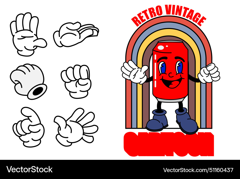 Retro vintage cartoon mascot oldiest Royalty Free Vector