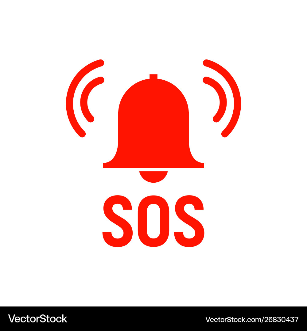 Sos icon emergency alarm button sign symbol Vector Image