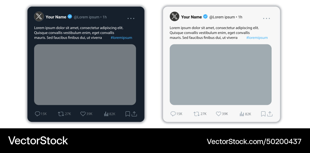 Twitter Post Mockup - News Template Royalty Free Vector