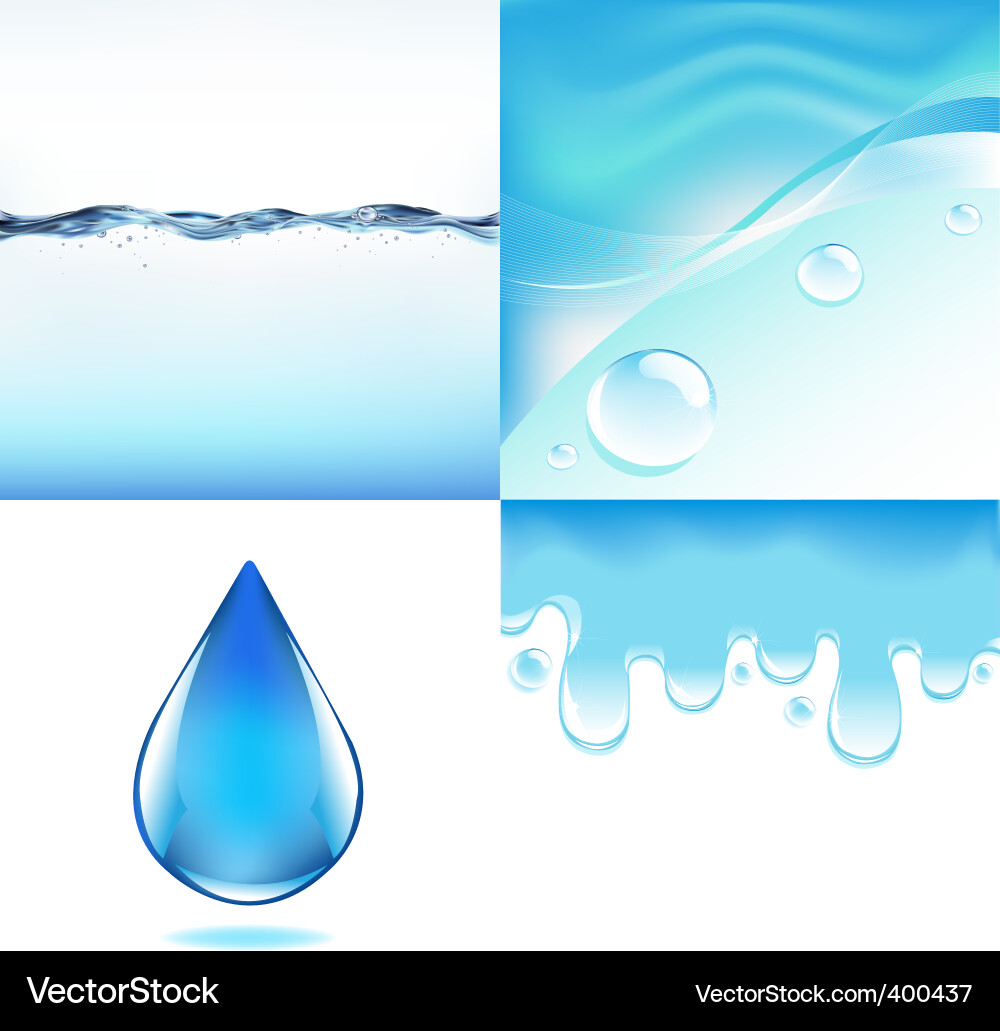 Water backgrounds Royalty Free Vector Image - VectorStock