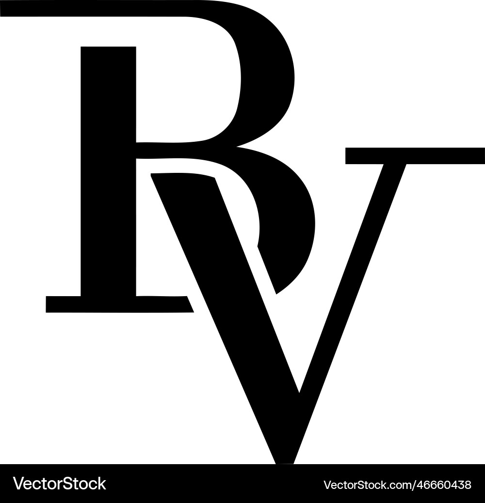 Bv initials logo design initial letter Royalty Free Vector