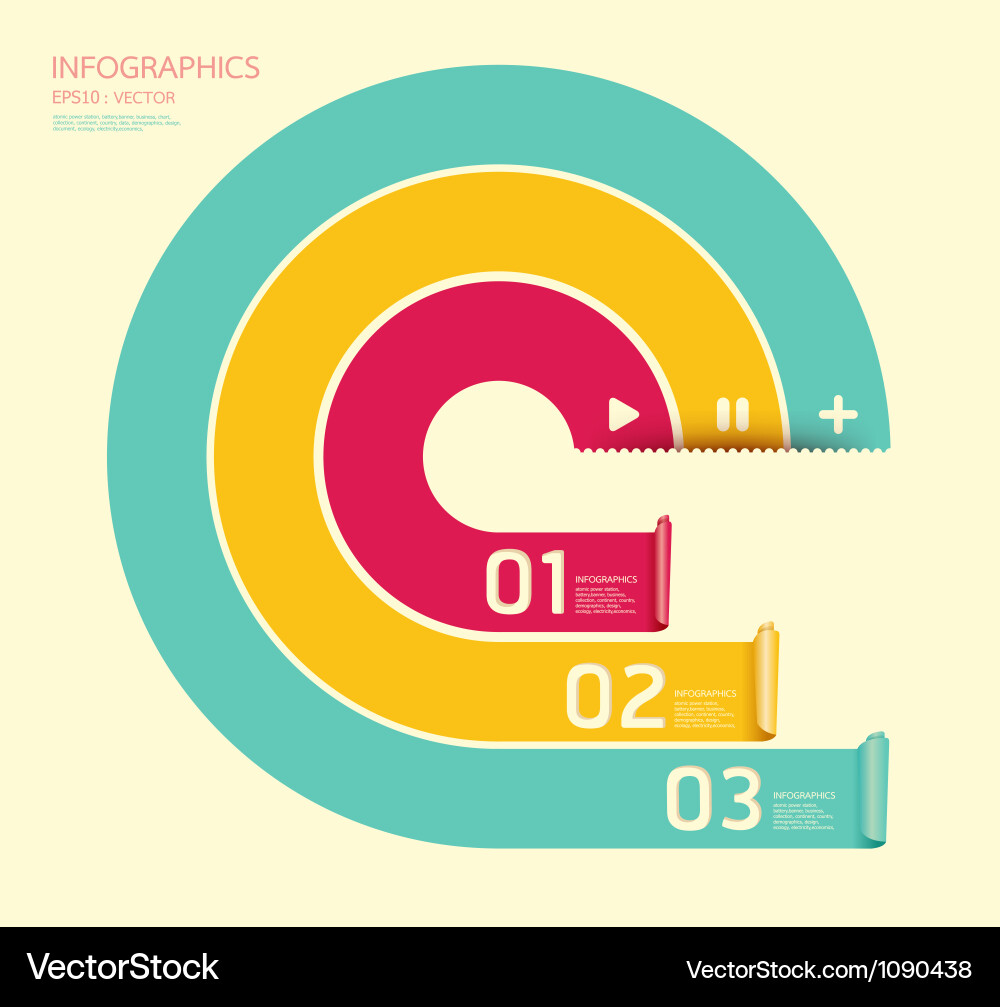 Colorful Circle & Line Template Royalty Free Vector