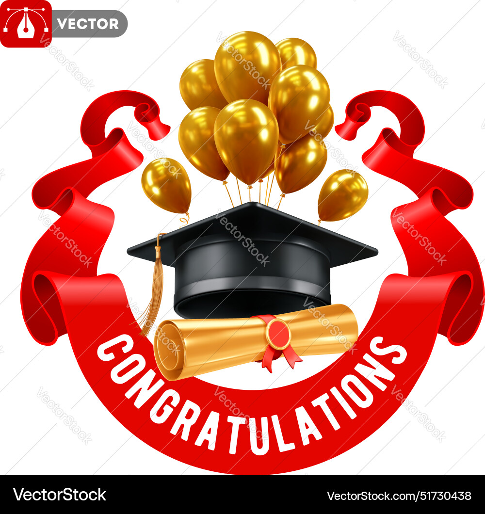 Congratulations graduates design template Vector Image