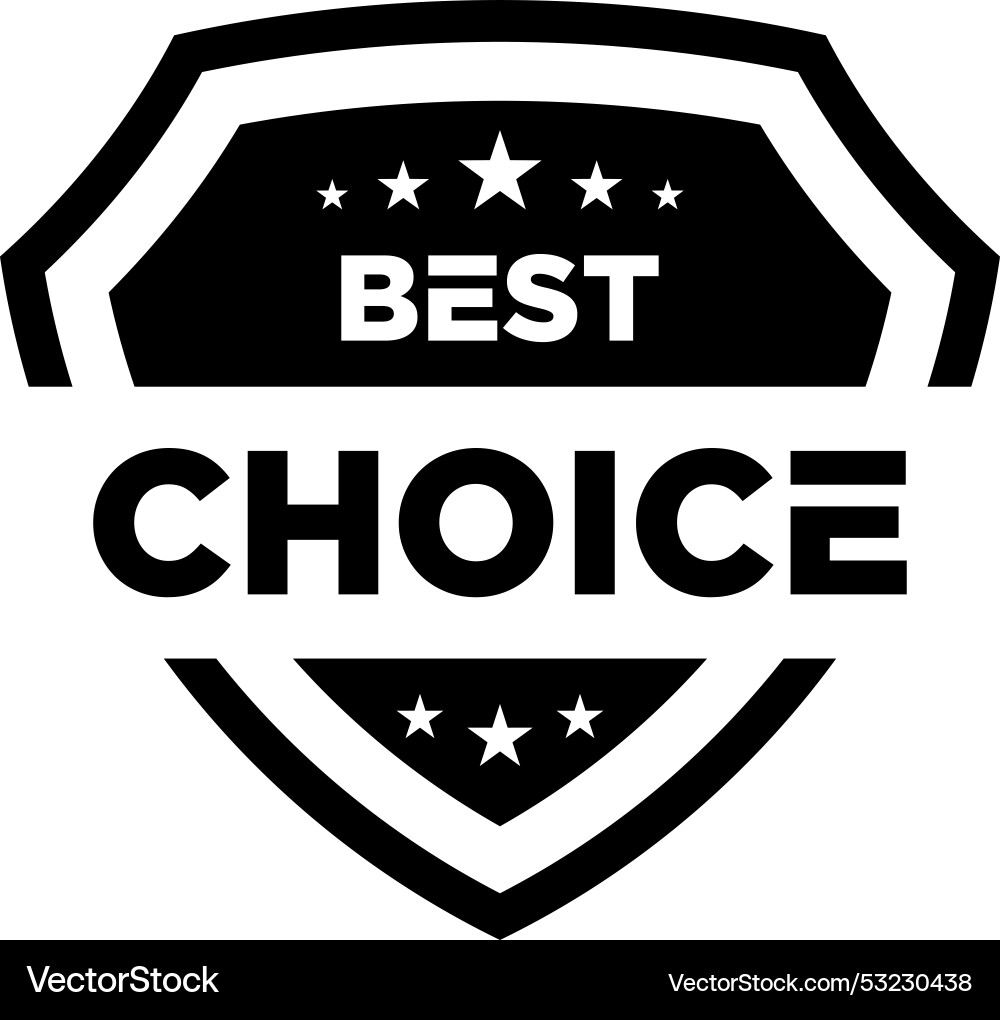 Creative best choice black icon shield Royalty Free Vector