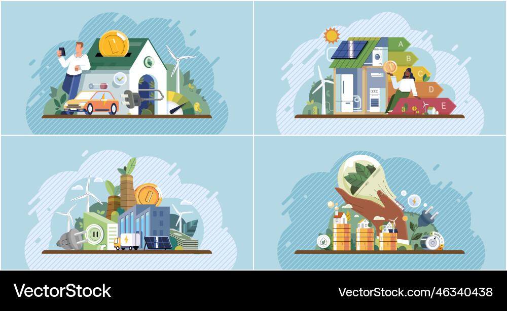 Energy efficiency efficient use of Royalty Free Vector Image