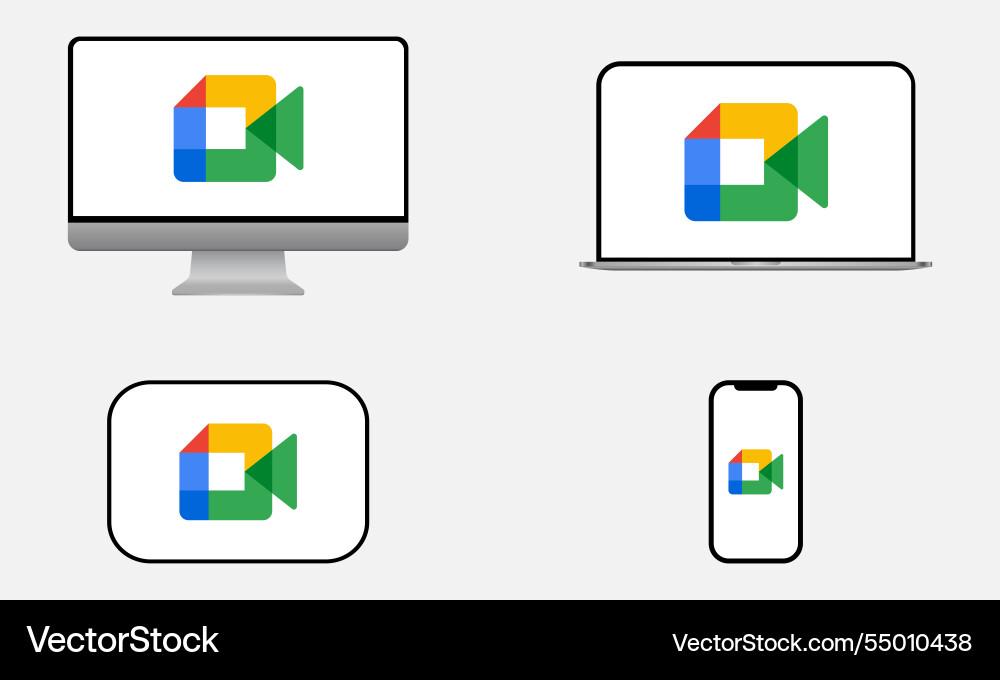 Google meet video meeting logo Royalty Free Vector Image