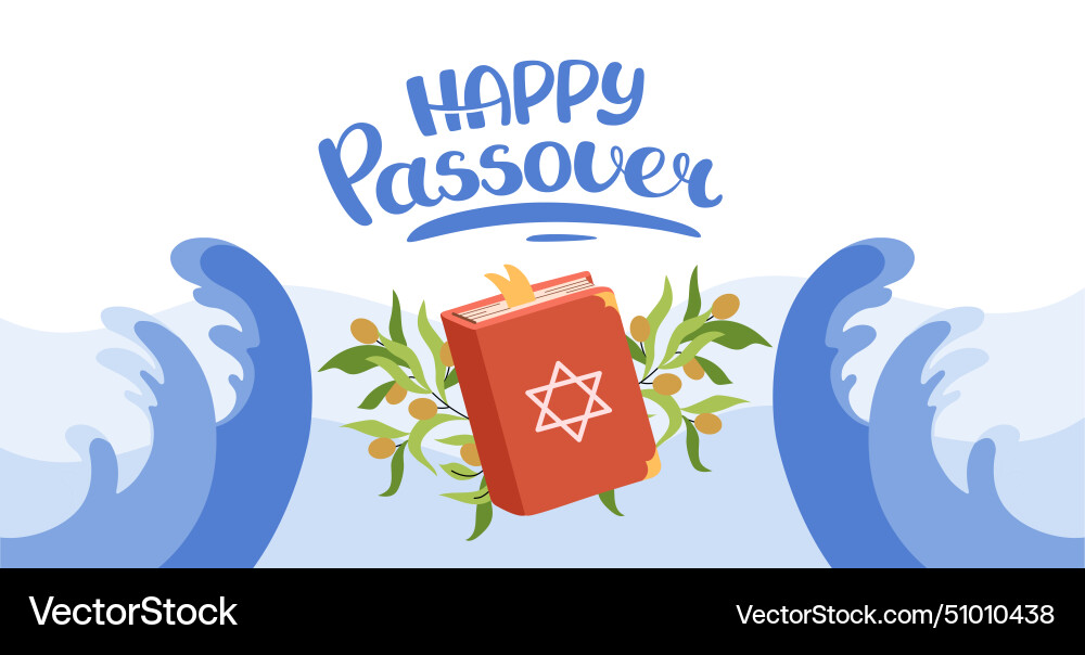 Happy passover web banner invitation background Vector Image