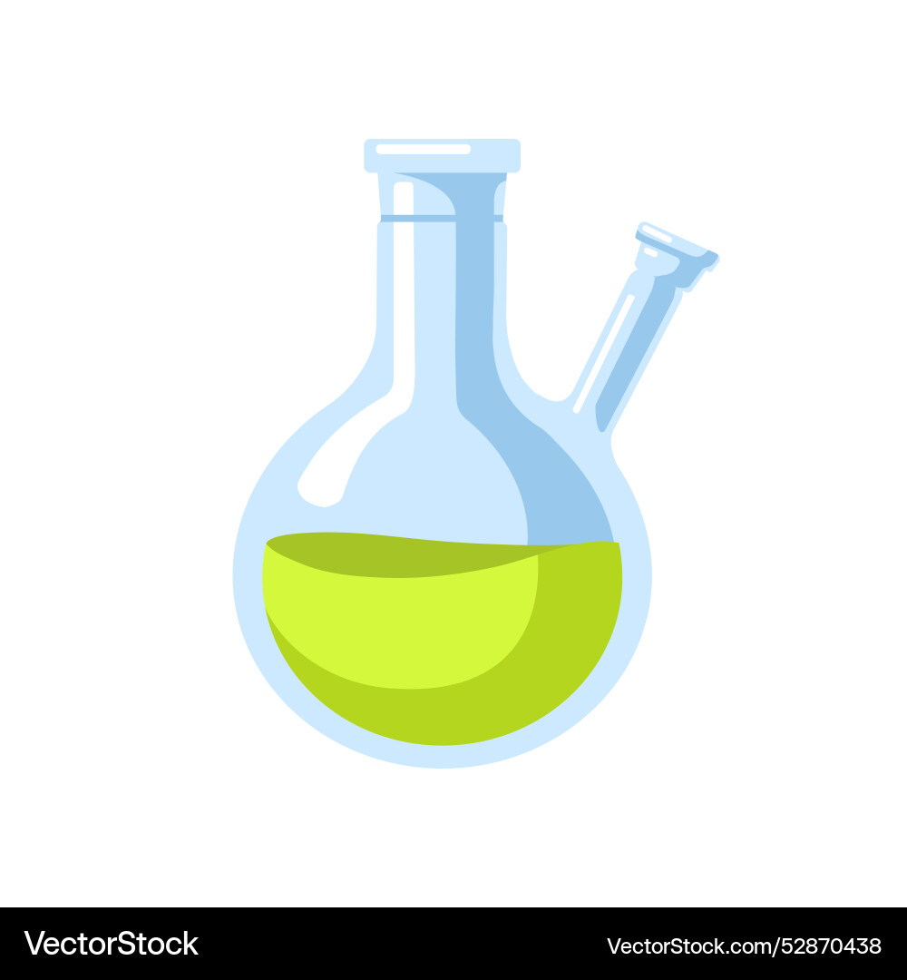 Lab flask with sidearm chemical laboratory glass Vector Image