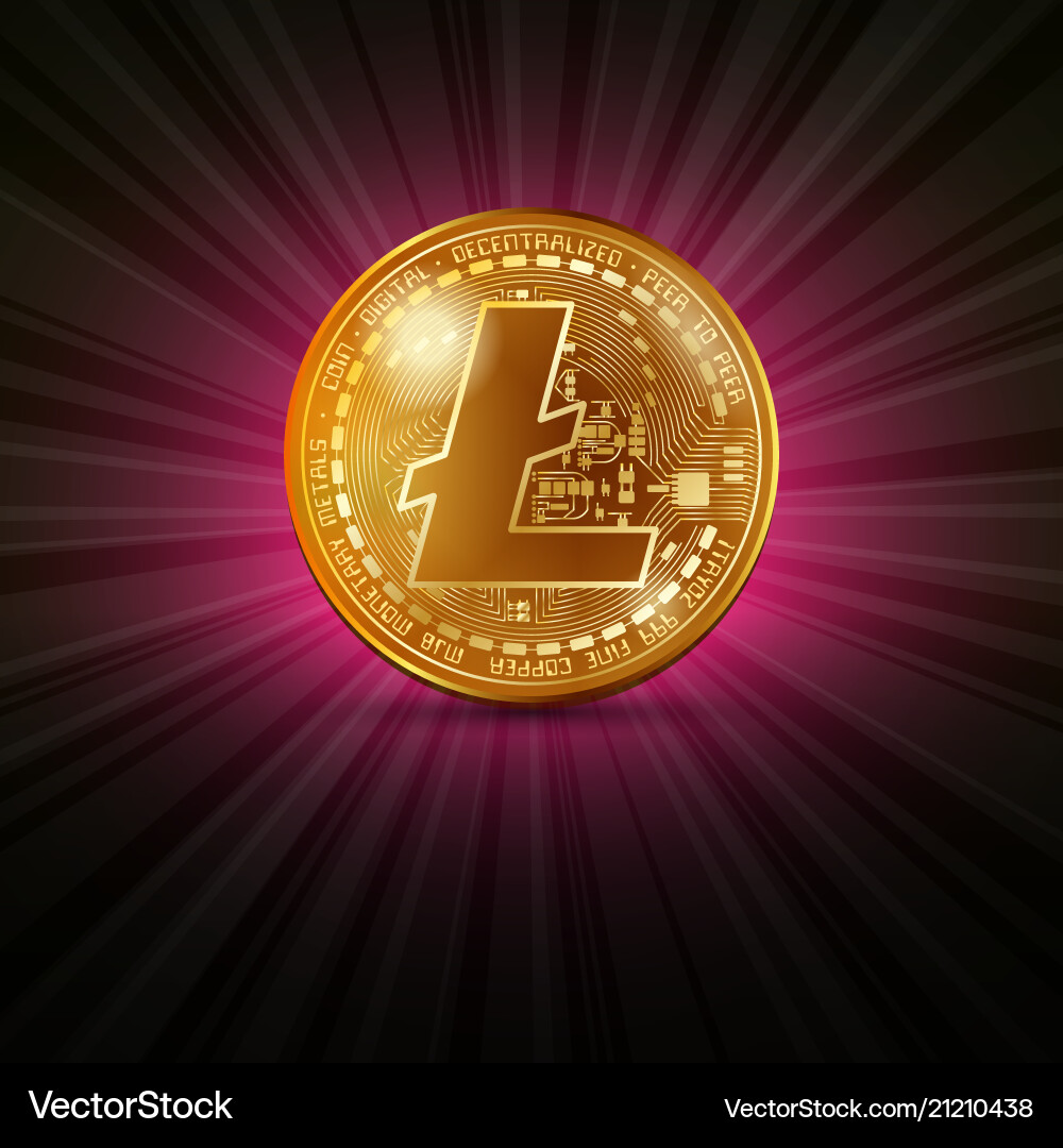 Litecoin golden coin Royalty Free Vector Image
