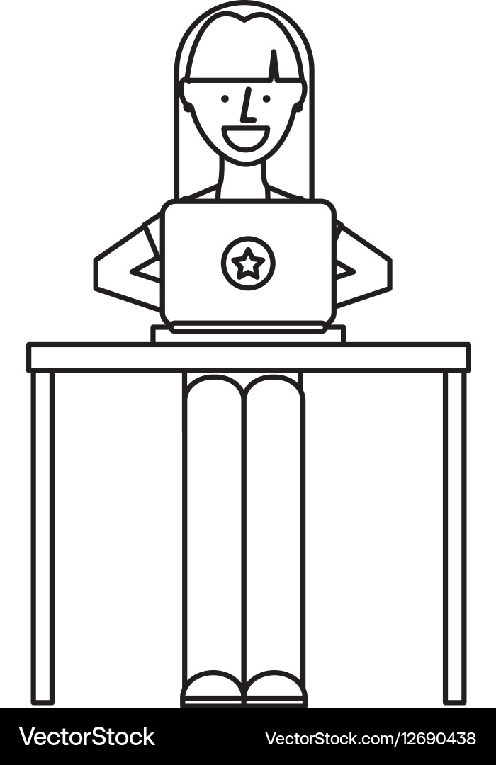 Person using computer icon Royalty Free Vector Image