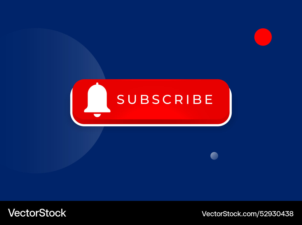Press red subscription bell icon to add followers Vector Image