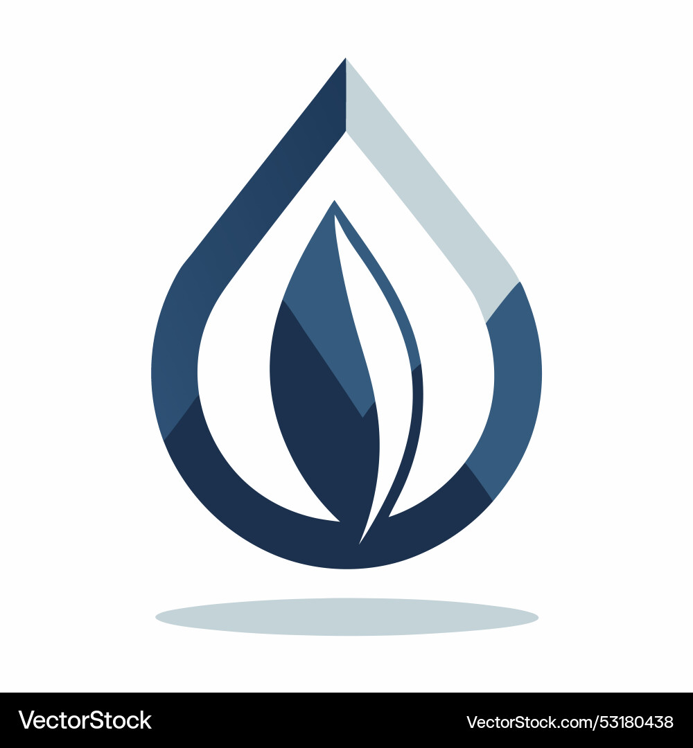 Red droplet logo with white outline Royalty Free Vector