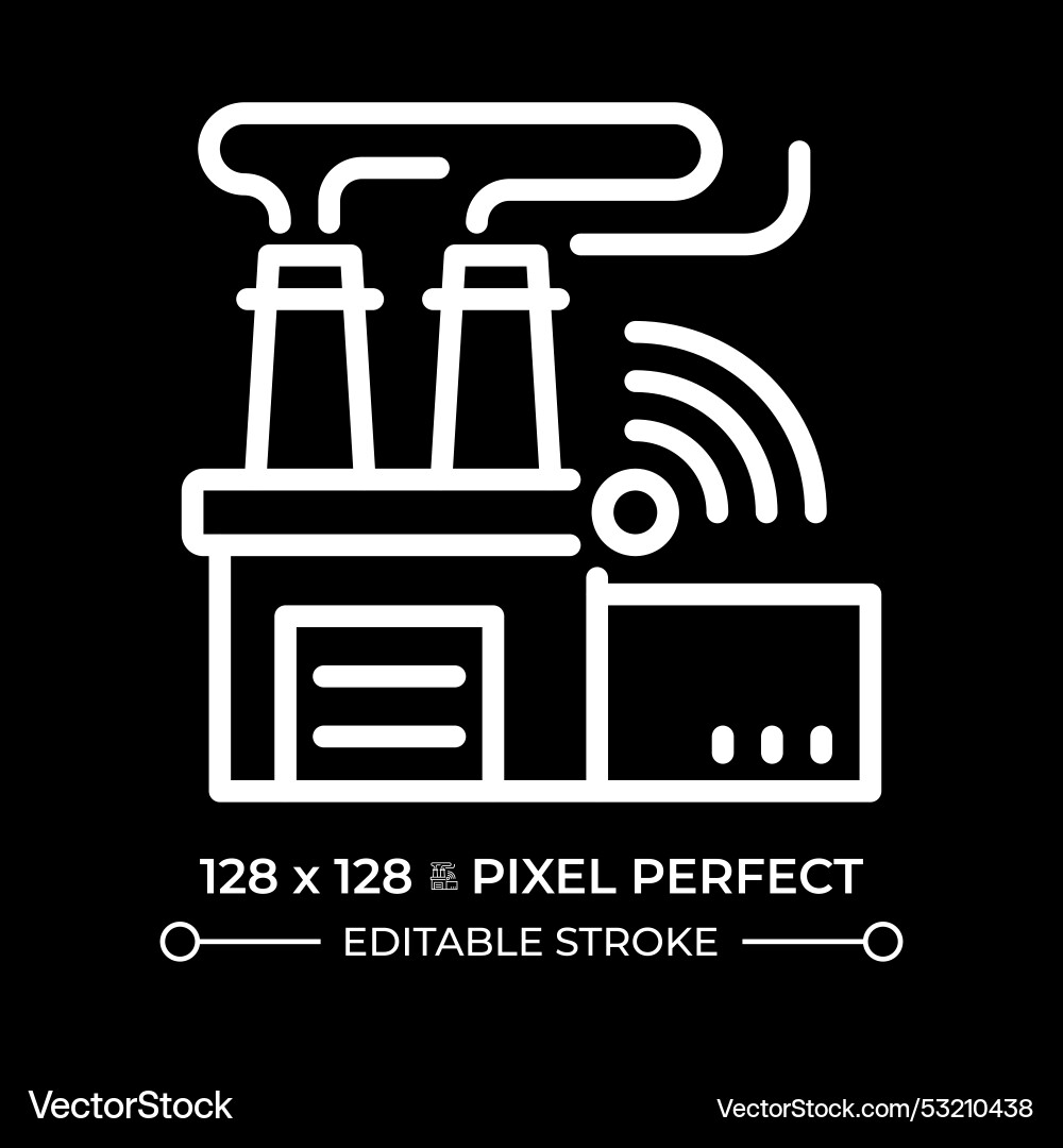 Smart industry pixel perfect white linear icon Vector Image