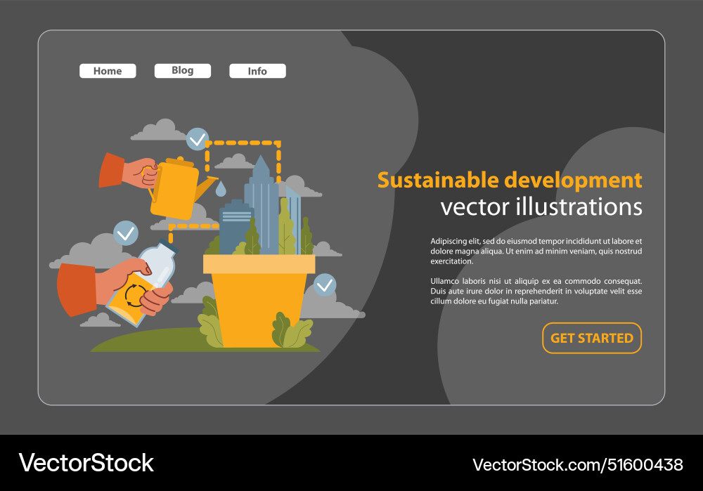 Sustainable development concept flat Royalty Free Vector