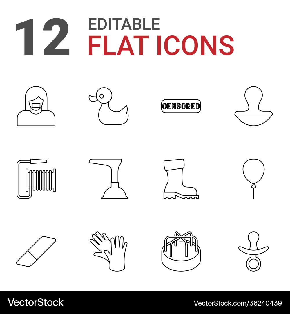12 rubber icons Royalty Free Vector Image - VectorStock