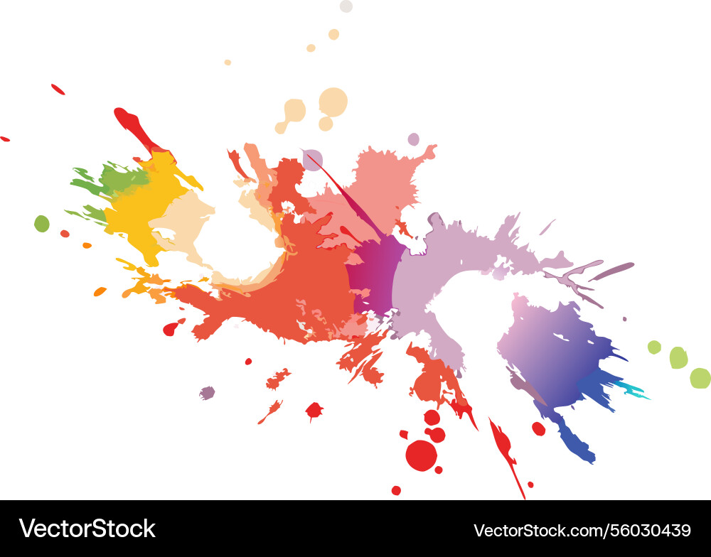 Abstract colorful paint splatter design element Vector Image