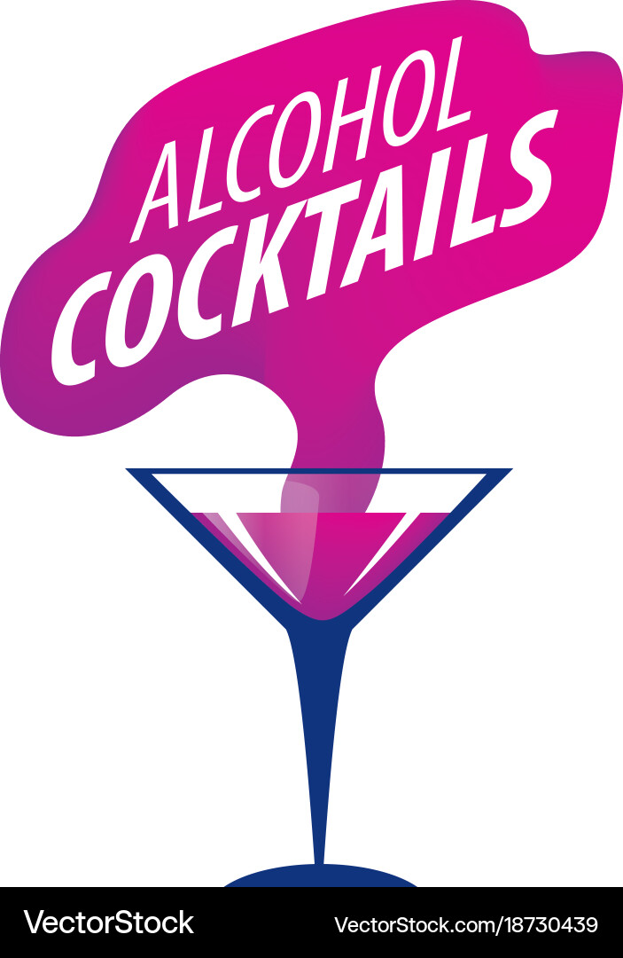 Alcoholic cocktails logo – Royalty-Free Vector | VectorStock