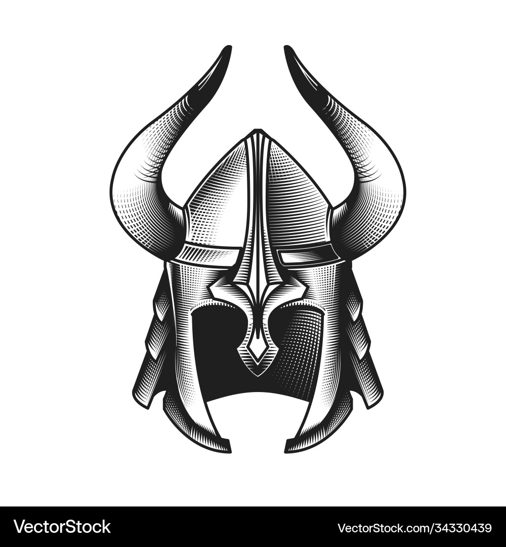Ancient vikings helmet with horns armored Vector Image