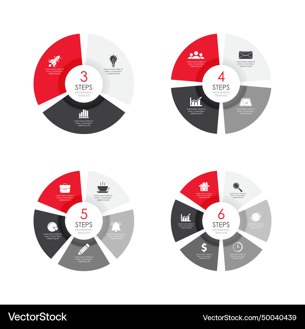 Circle chart infographic template for cycle Vector Image