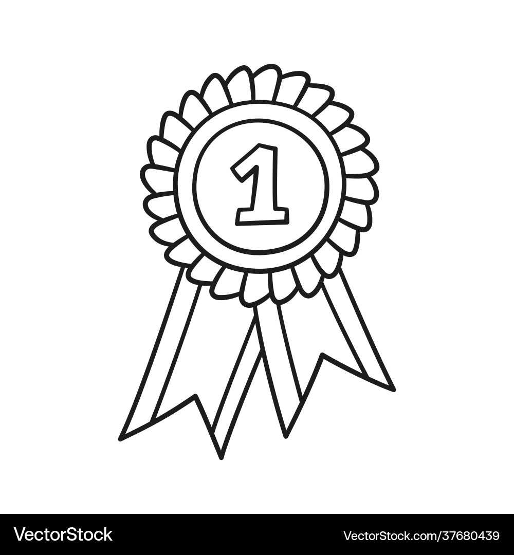 First Place Rosette Award Icon Royalty Free Vector Image