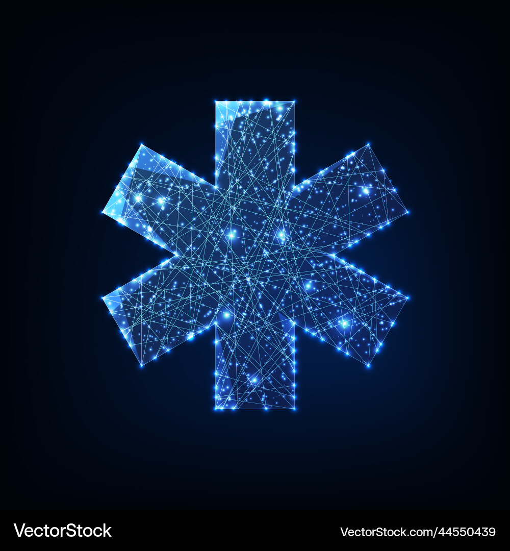 Futuristic glowing low polygonal medical symbol Vector Image Futuristic glowing low polygonal medical symbol Vector Image