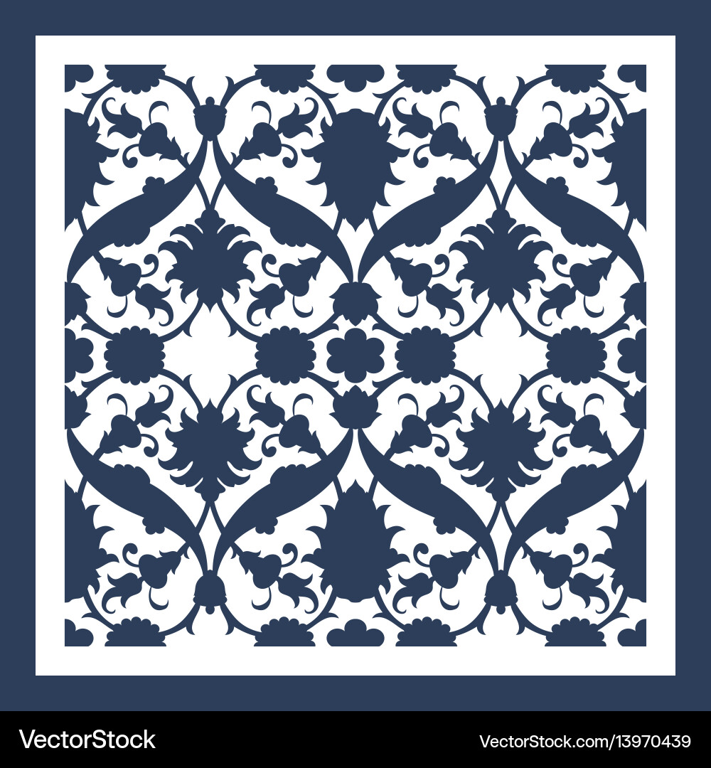Laser Schnitt floral arabesque Ornament Muster Vektorbild