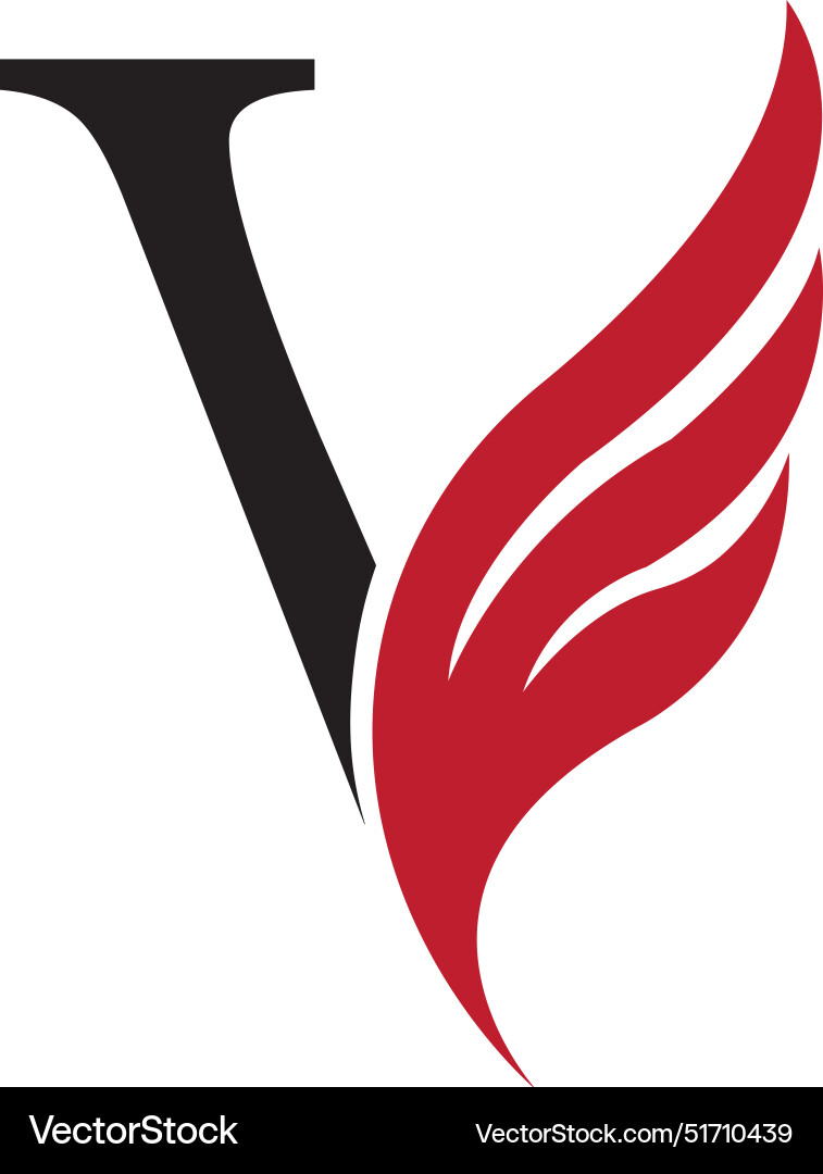 Letter v logo design feather v logo Royalty Free Vector