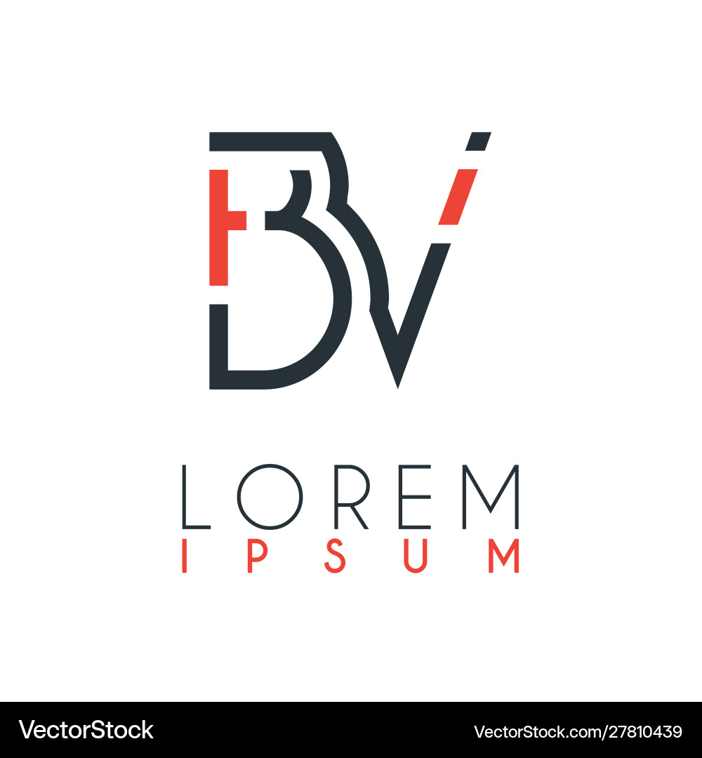 Logo between letter b and v or bv Royalty Free Vector Image