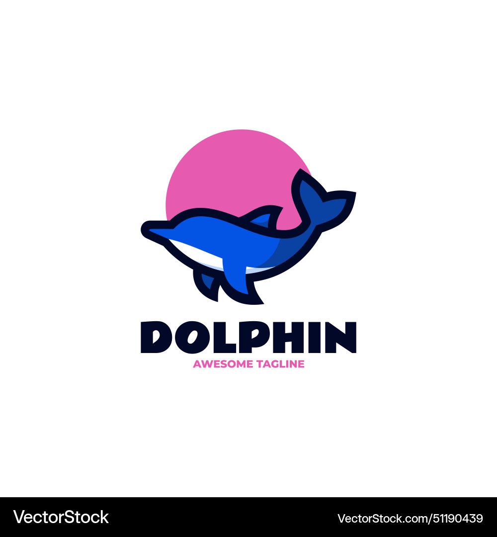 Logo dolphin simple mascot style Royalty Free Vector Image