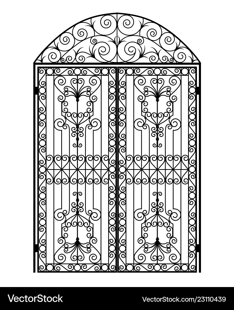 Menal arched gate Royalty Free Vector Image - VectorStock