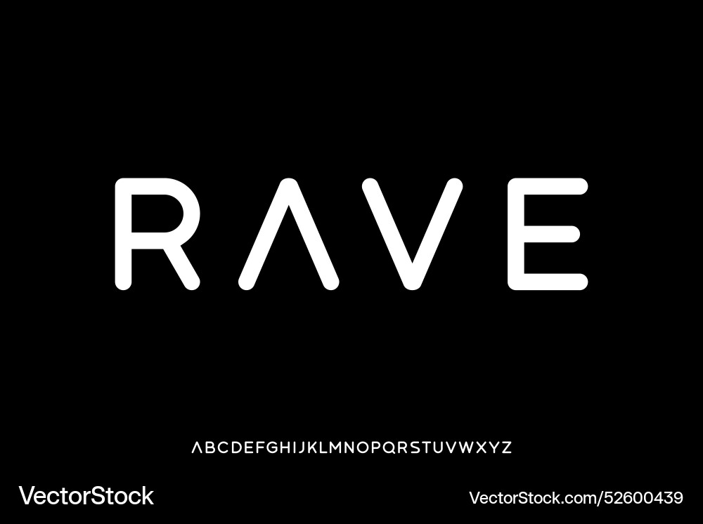 Modern luxury rounded rave alphabet display font Vector Image