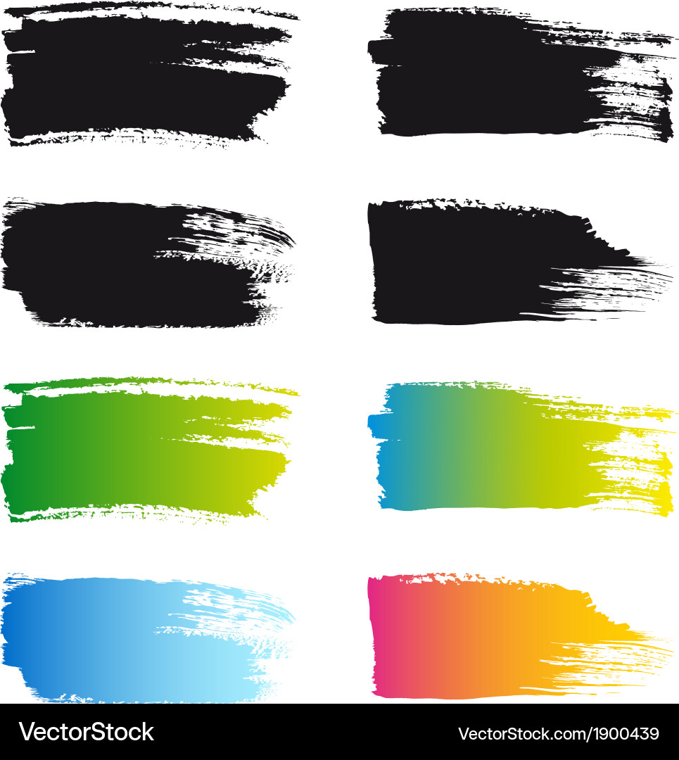 Paint brush stroke frames set Royalty Free Vector Image
