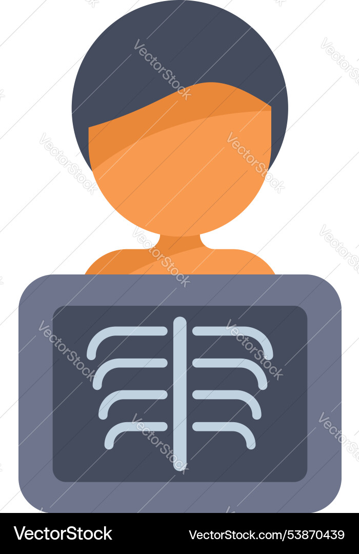 Patient undergoing a chest x ray examination Vector Image