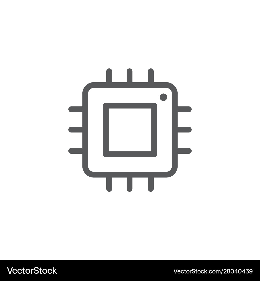 Processor line icon on white background Royalty Free Vector