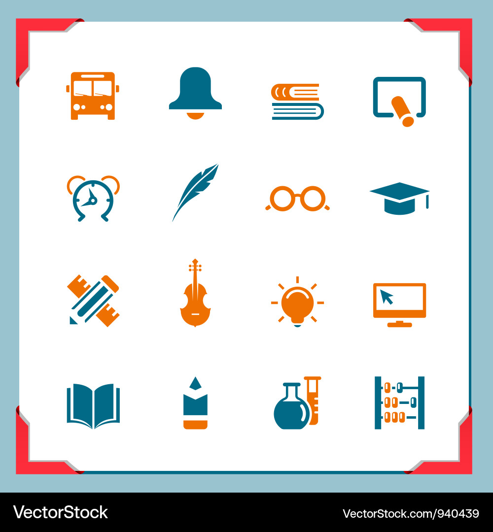 School icons 2 in a frame series Royalty Free Vector Image