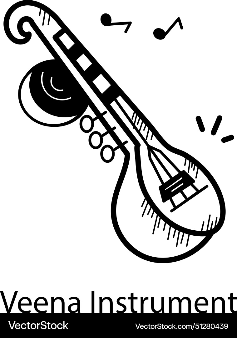 Veena instrument Royalty Free Vector Image - VectorStock